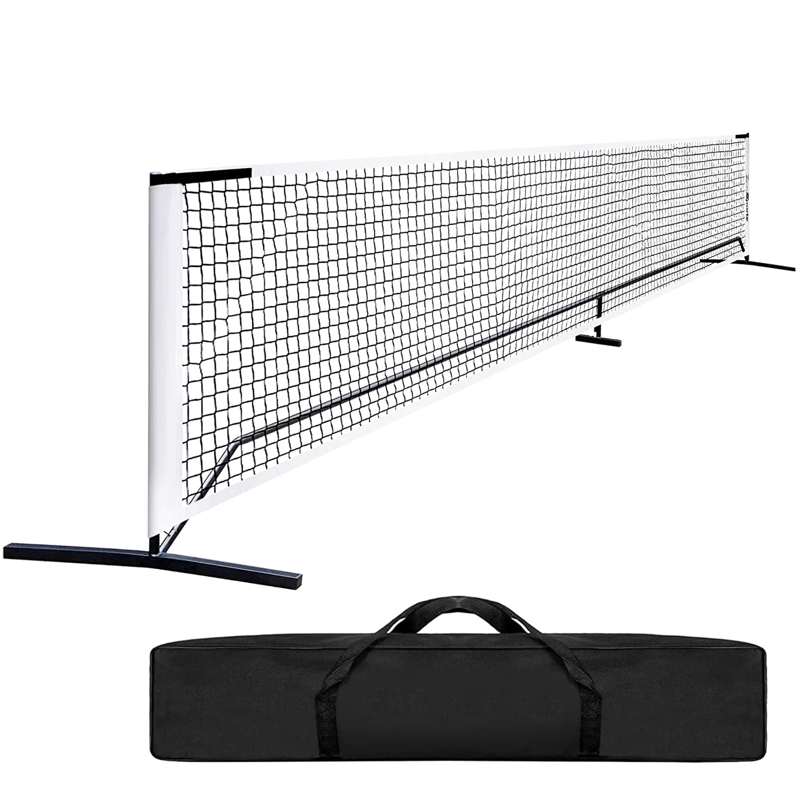 Uiexer Portable Pickleball Net Set, Pickleball Net System with with Steady Metal Frame and Regulation Size Strong PE Net Including Carrying Bag