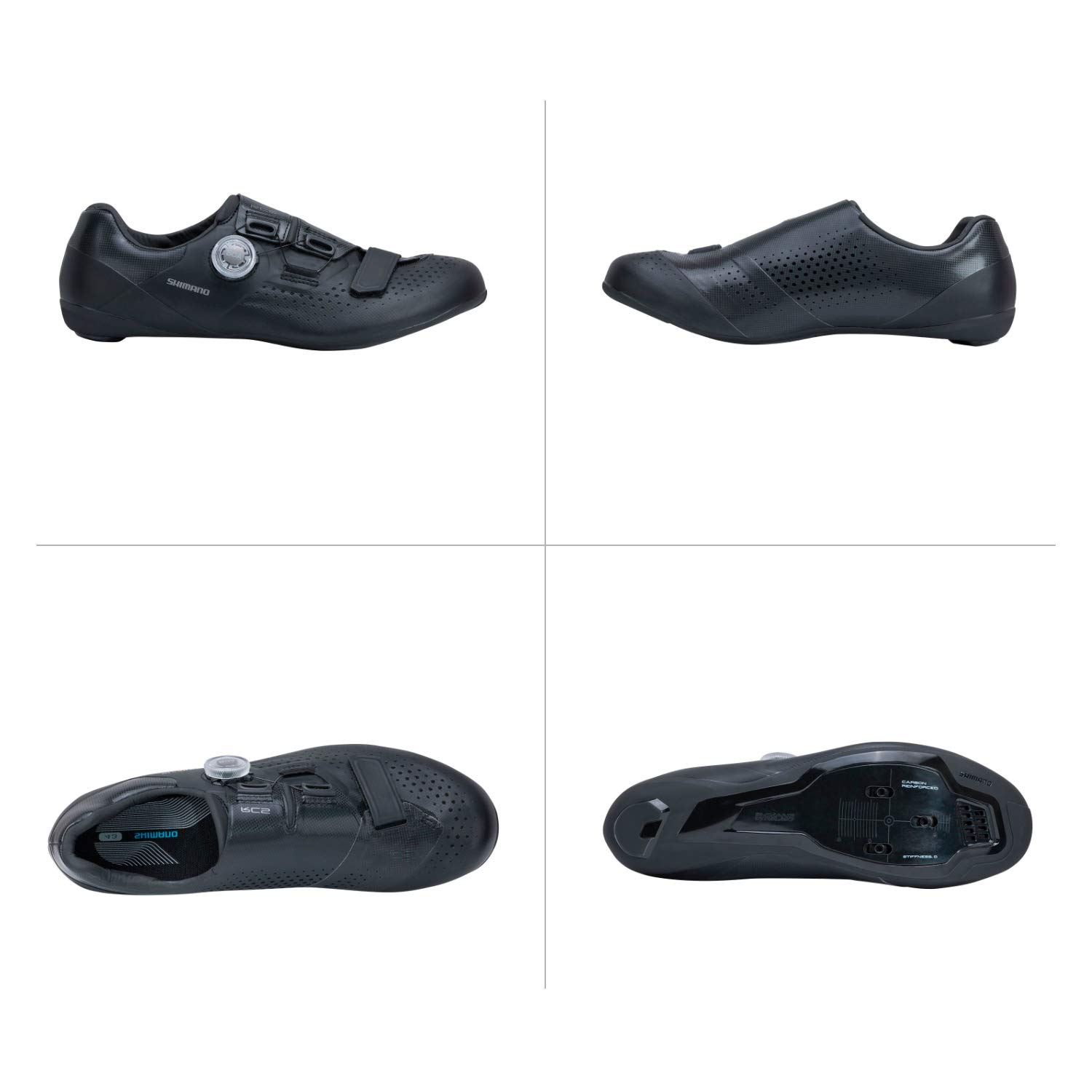 SHIMANO SH-RC500 Bicycles Shoes, Black, 11-11.5 Men (EU 46)