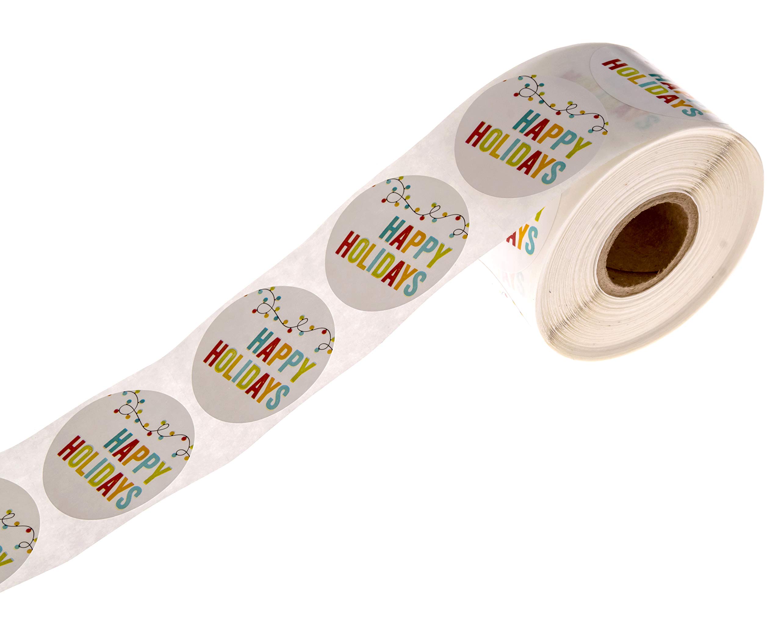 String of Lights Happy Hoildays Stickers / 500 Festive Christmas Lights Labels / 1.5" Small Business Holiday Label/Winter Envelope Seals/Made in The USA