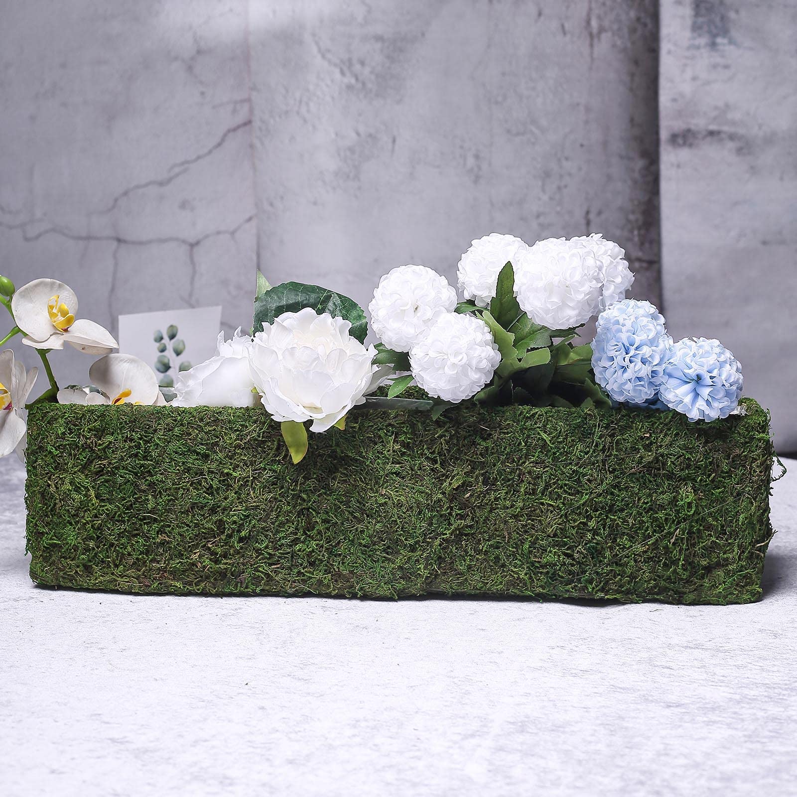 Tableclothsfactory 23.5" Rectangle Preserved Moss Planter Box Moss Covered Planters with Inner Lining