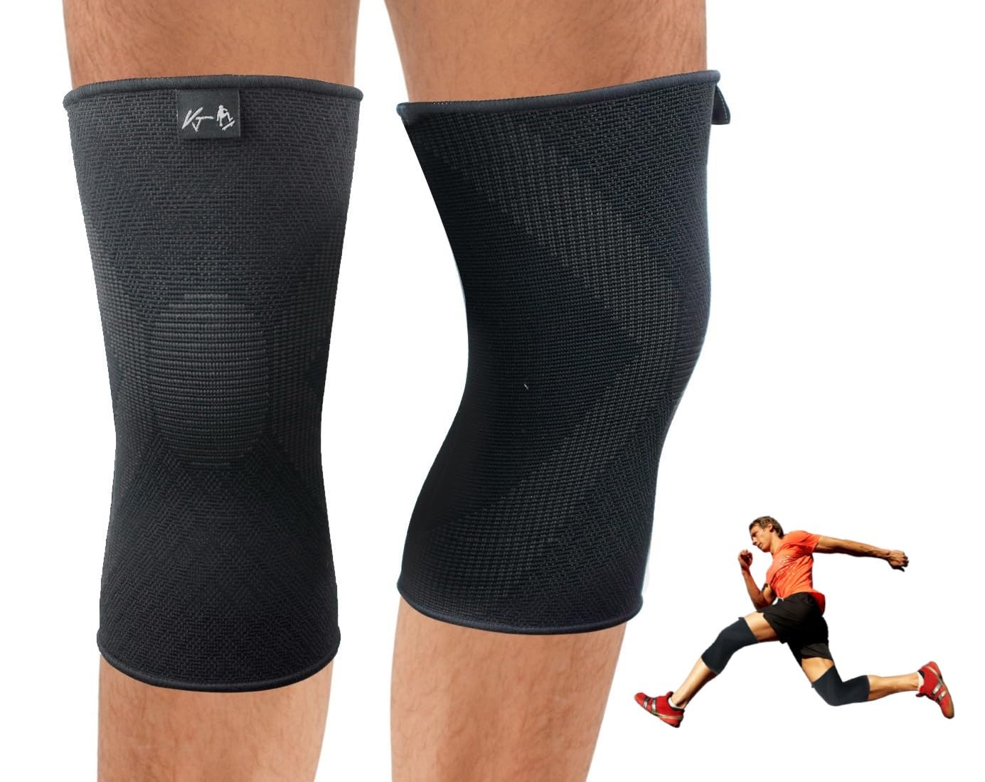 VJ Victory Jump Copper knee braces for knee pain - Knee Compression Sleeve Support for Men and Women, Knee Pads for Meniscus Tear, ACL, Arthritis, Joint Pain Relief, S