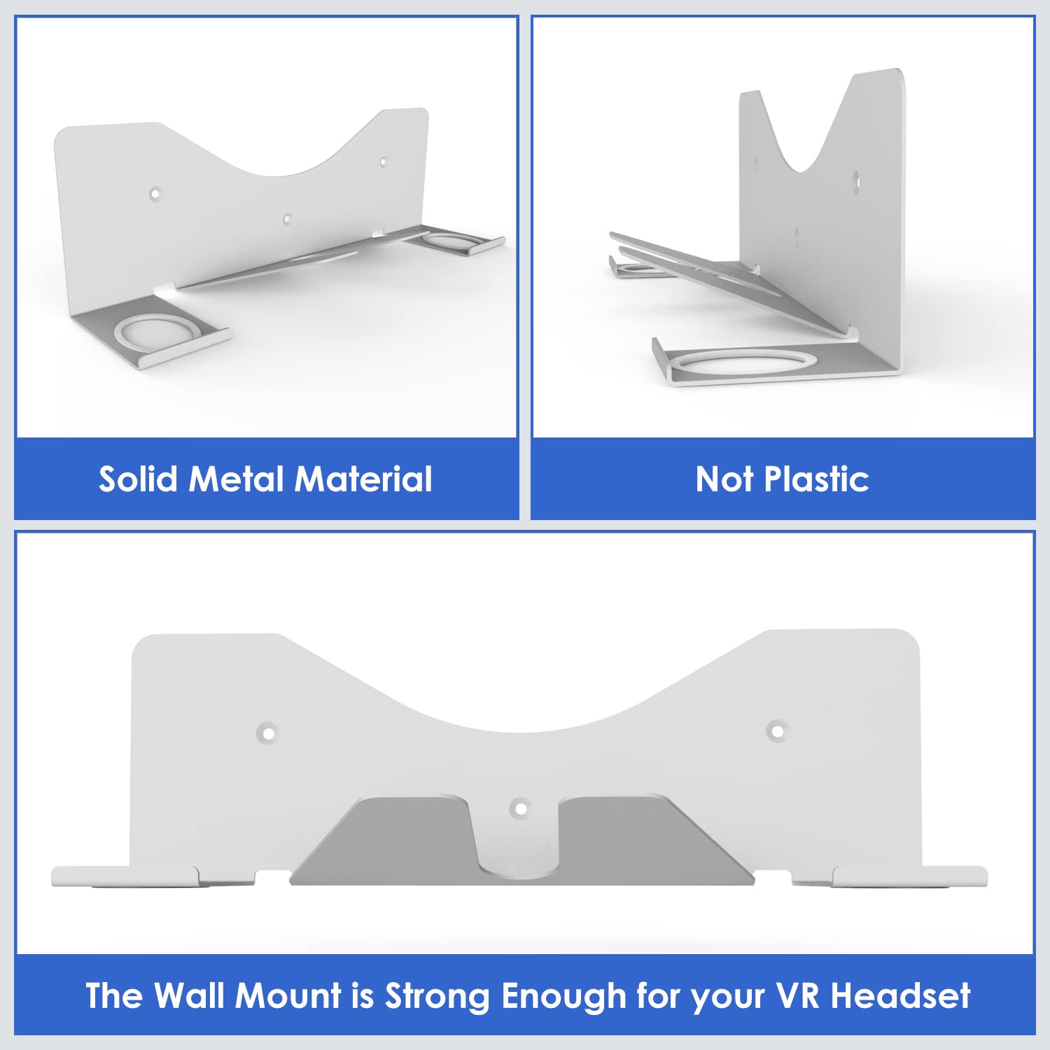 ZyberGears VR Wall Mount Compatible for Meta Quest 2 Quest Pro, VR Headset and Controllers Stand for Oculus Quest 2 - White