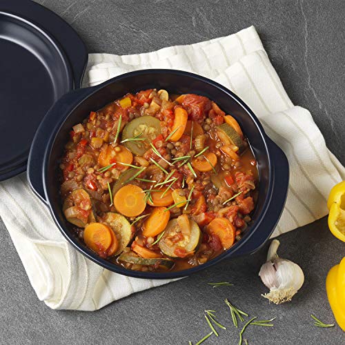 Russell Hobbs Thermo Glass Casserole Dish with Lid | 1 L | Triple Layer Technology | Thermal Shock Microwave/Dishwasher/Freezer Safe