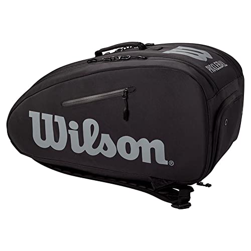 WILSON Super Tour Paddlepak - Black, Holds up to 3 Paddles