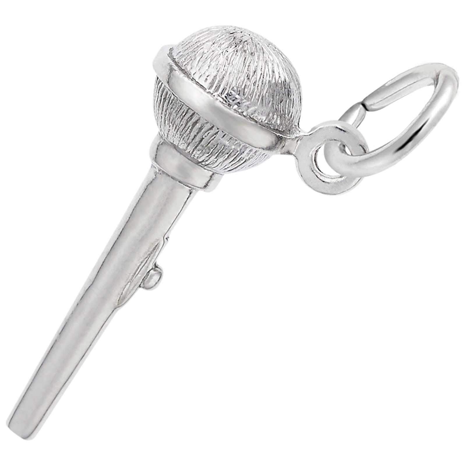 Rembrandt Charms Microphone Charm, Sterling Silver