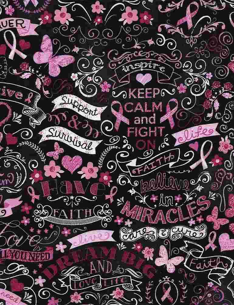 Sparkling EARTH Pink Ribbon Collage (Breast Cancer Ribbons) - Riley Medical Scrub Caps - Adjustable Cord Lock Closure - Made in USA!
