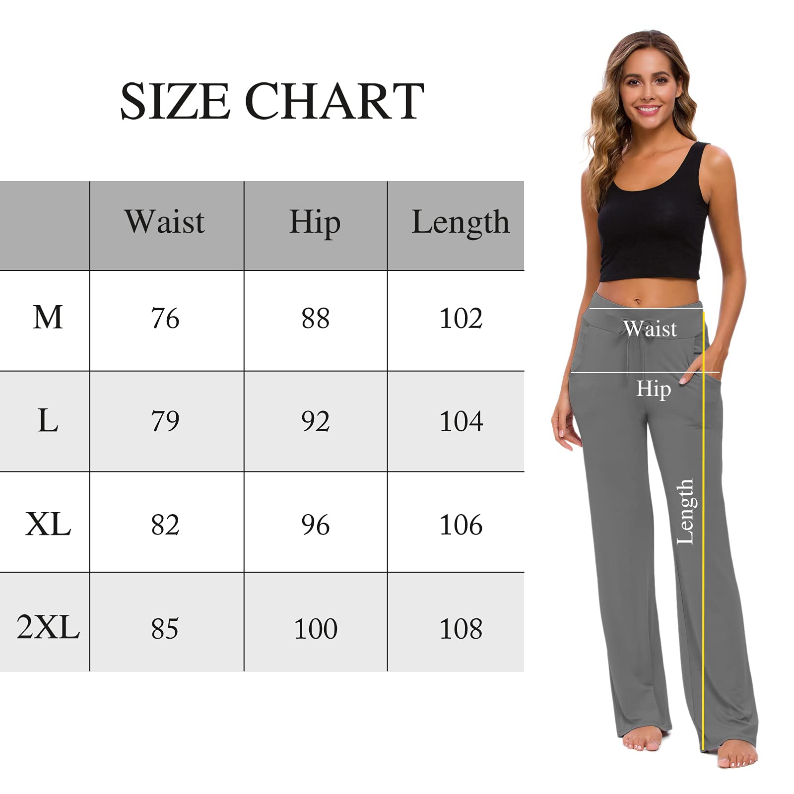 Women's Yoga Pants with Pockets High Waisted Tummy Control Soft Sport Lounge Running Tights (M, Dark Grey)