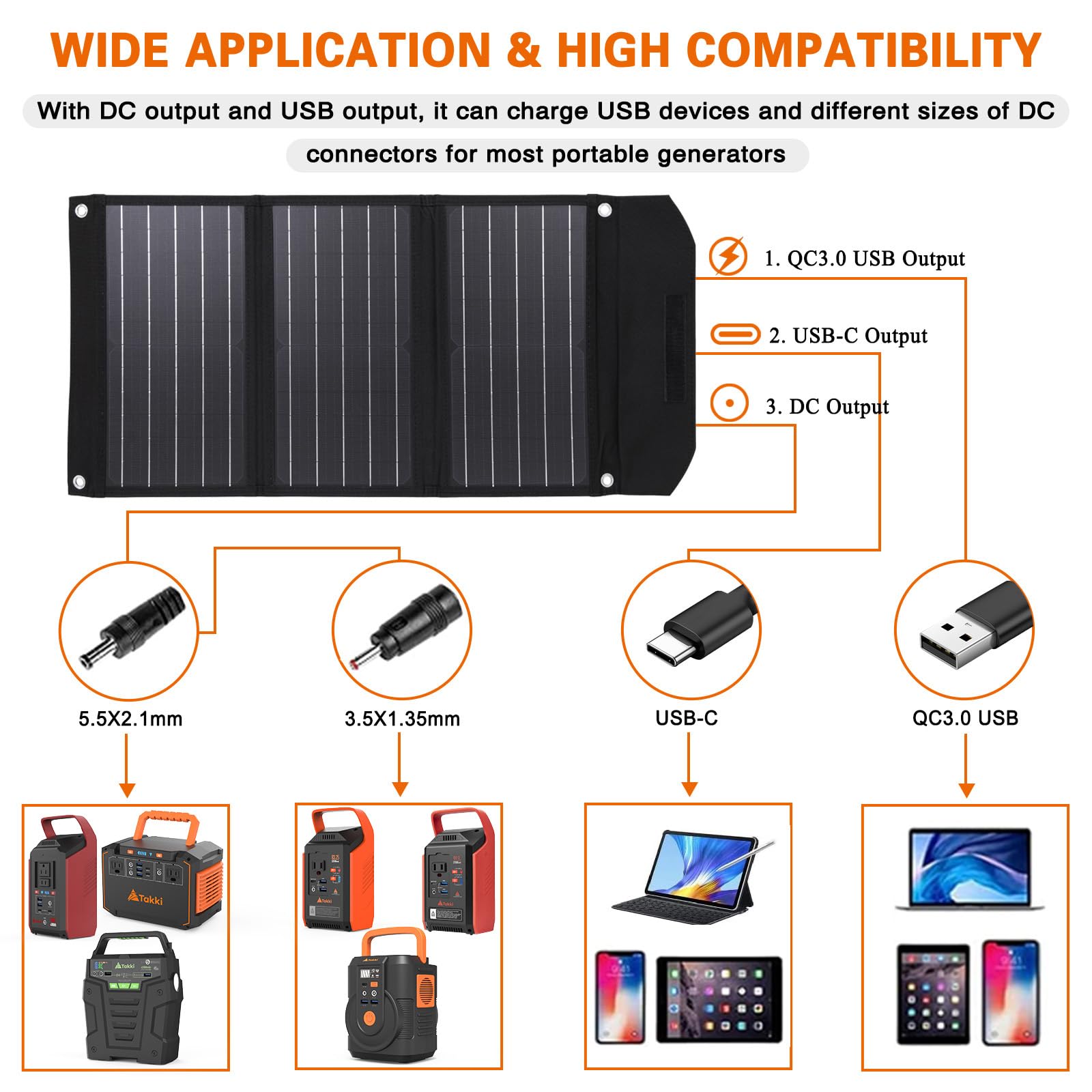 Takki 111Wh Portable Power Station with 30W Solar Panel Included for Camping Outdoor Laptop Emergency