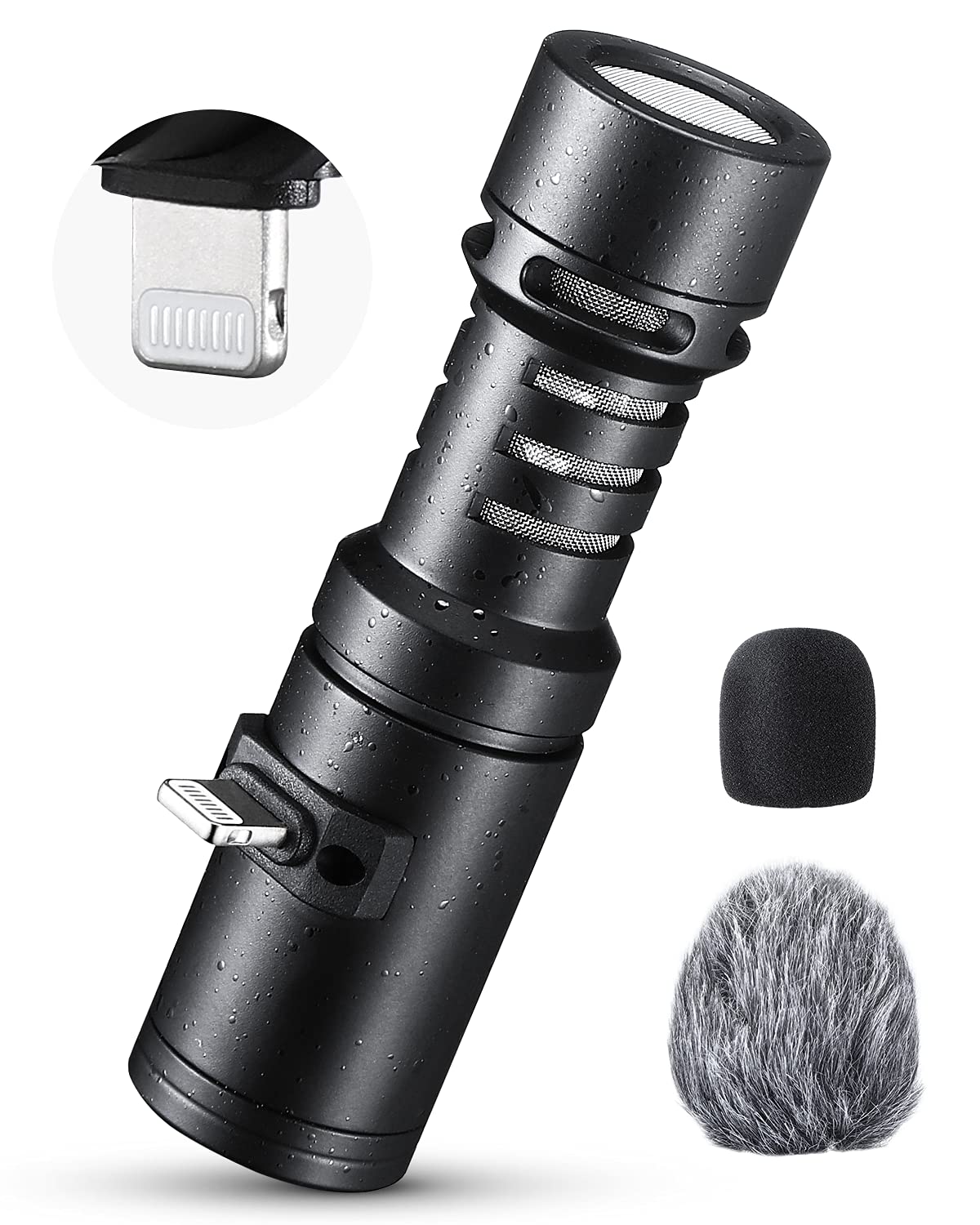 ULANZI Lightning Microphone for iPhone iPad Plug and Play, SAIREN Mini Interface Plug-in Microphone Compatible with All iOS Device, Professional Mic for Video Recording Vlogging YouTube TIKTOK