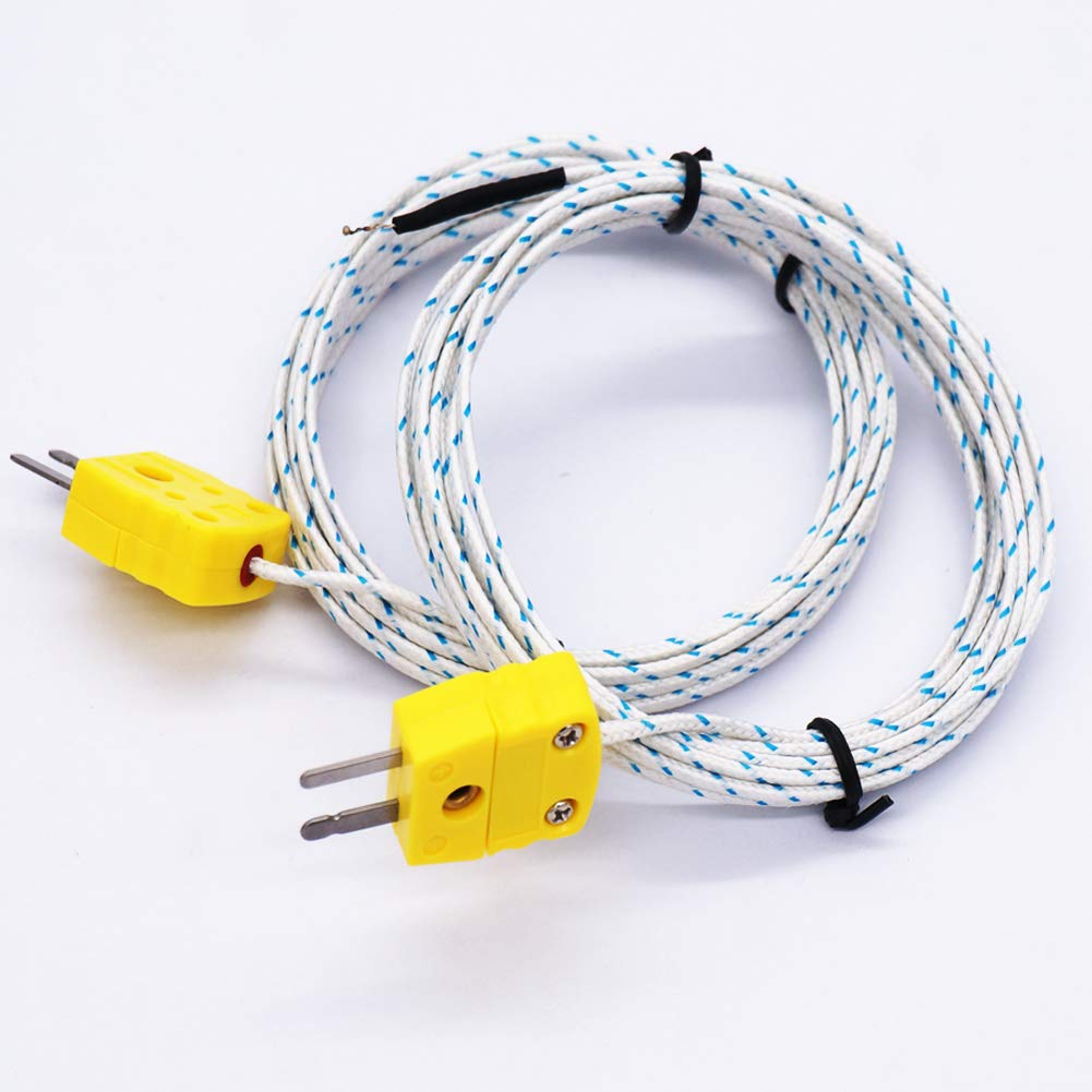 Twidec/2Pcs High Quality K-Type Mini-Connector Probe Thermocouple Temperature Sensor 3M Line Length Temperature Range: -50~400 °C(-58~752℉)