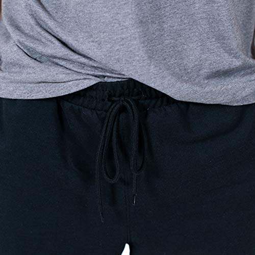 Spalding Men's Active Cotton French Terry Branded Short, Black, L