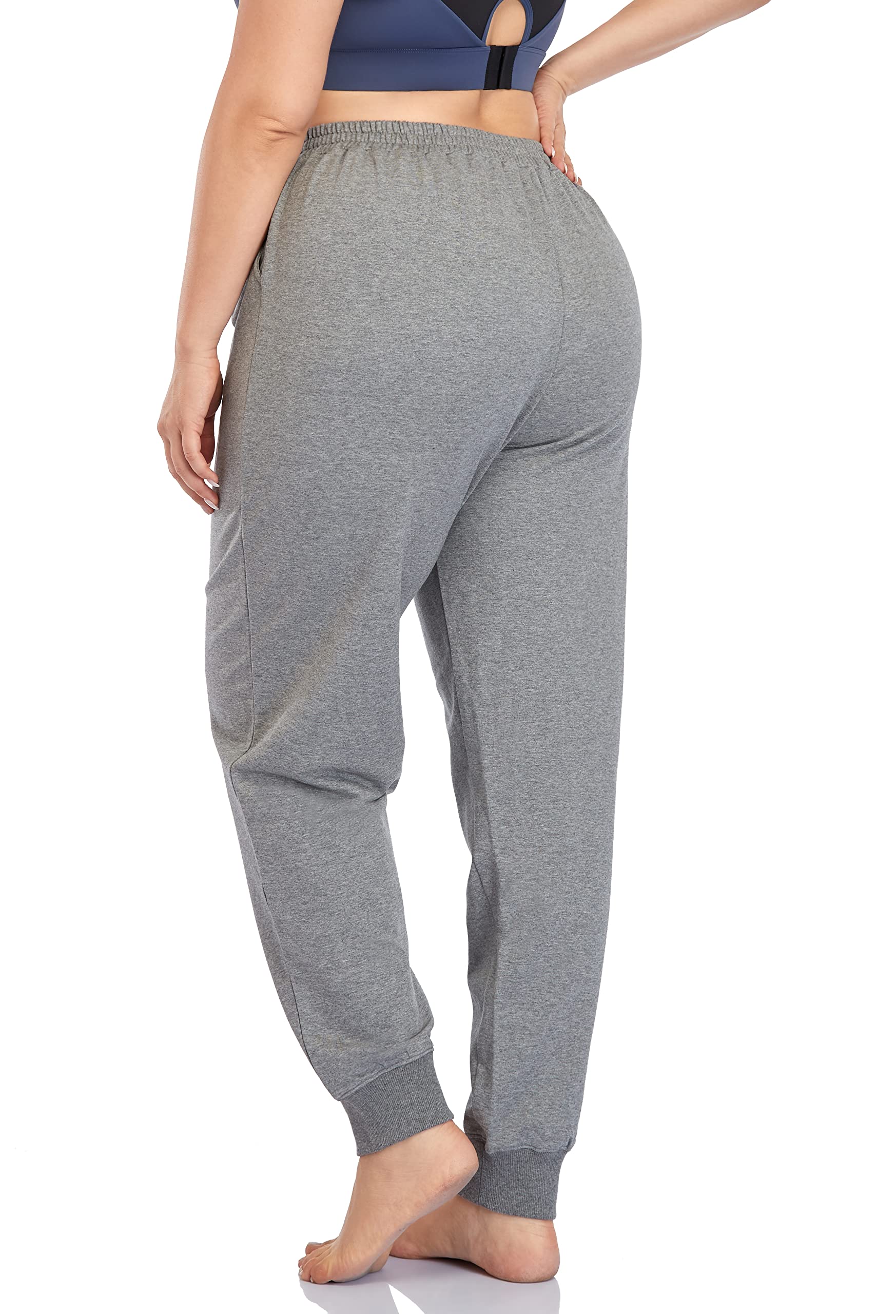 ZERDOCEAN Women's Plus Size Sweatpants Casual Running Jogger Lounge Pants Active Workout Jersey Pants with Pockets LightGray 4X