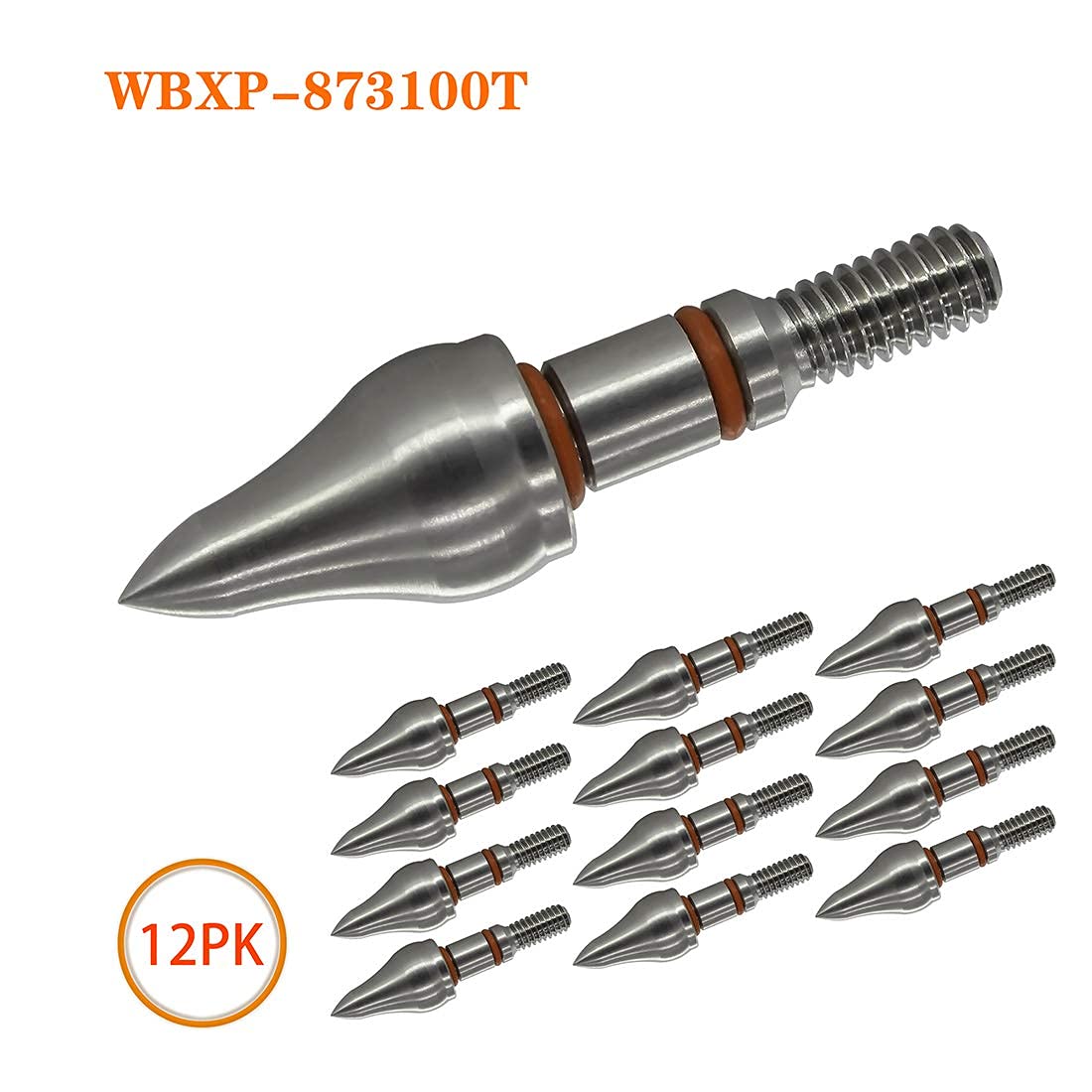 Wisdom Stainless Steel Archery Field Points 100 Grains, Easy Pull Various,OD 9/32"(7.14mm) 19/64''(7.54mm) 5/16''(7.94mm) 11/32''(8.73mm) Screw in Archery Field Tips (11/32''Combo Point, 100grains)