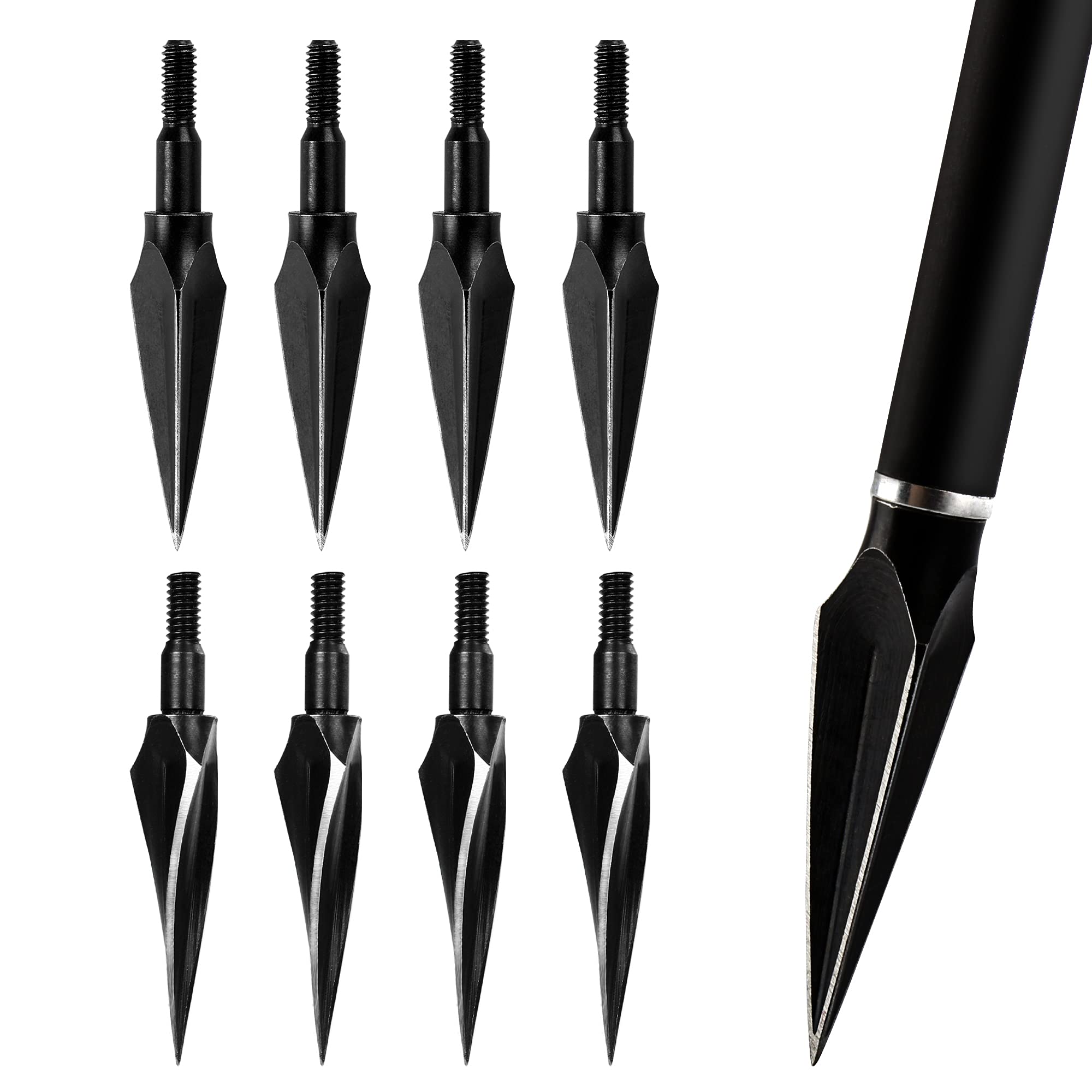 The7boX 125 Grain 8Pcs Hunting Arrow Heads Broadheads Archery Metal Tips for Crossbow Recurve Bow and Compound Bow…