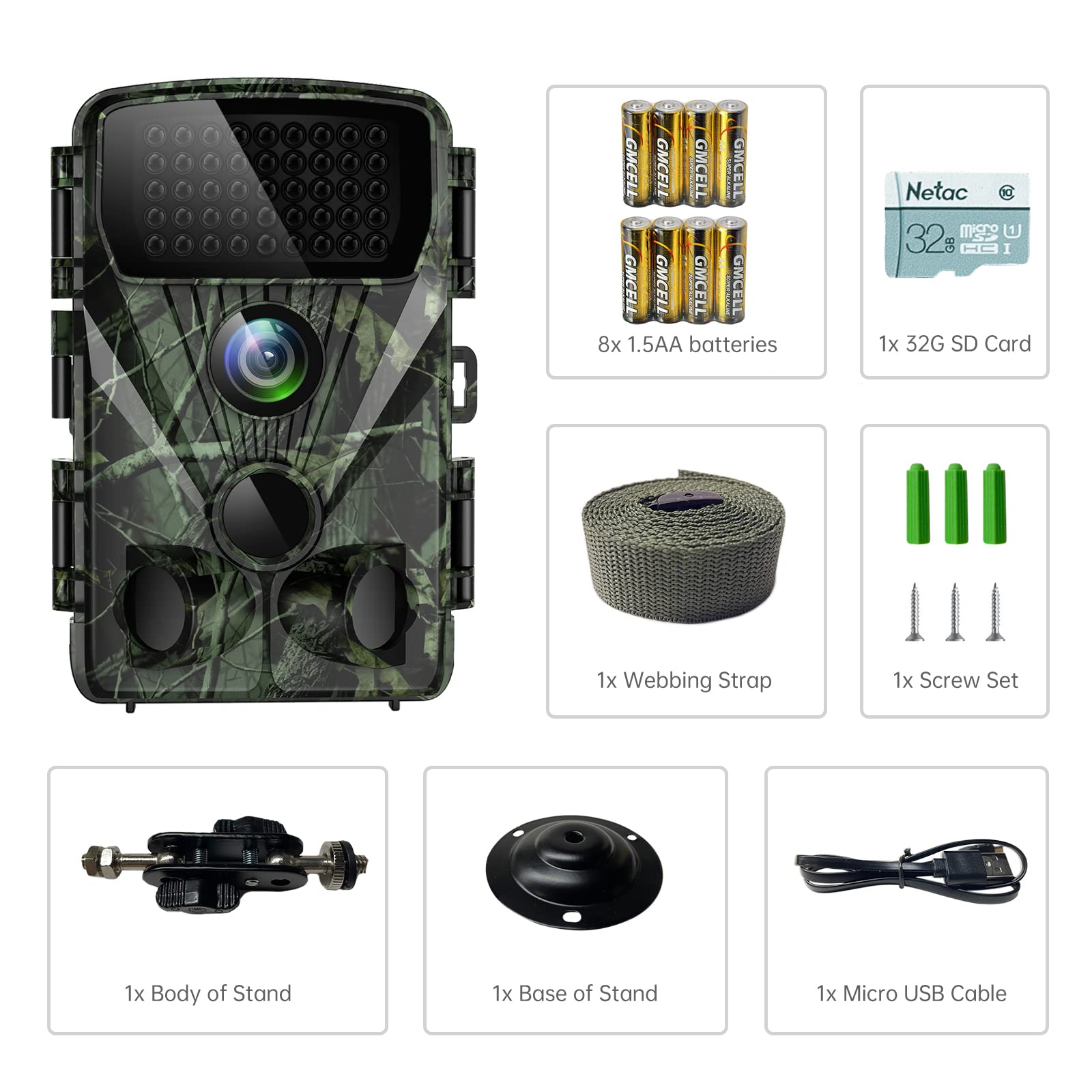 syndesmos Trail Camera 4K 30MP, Game Camera with Night Vision, Hunting Camera 0.2S Trigger Time, 120° Wide Angle 80ft Motion Trail Cam, IP65 Waterproof Wildlife Camera for Outdoor Security Monitoring