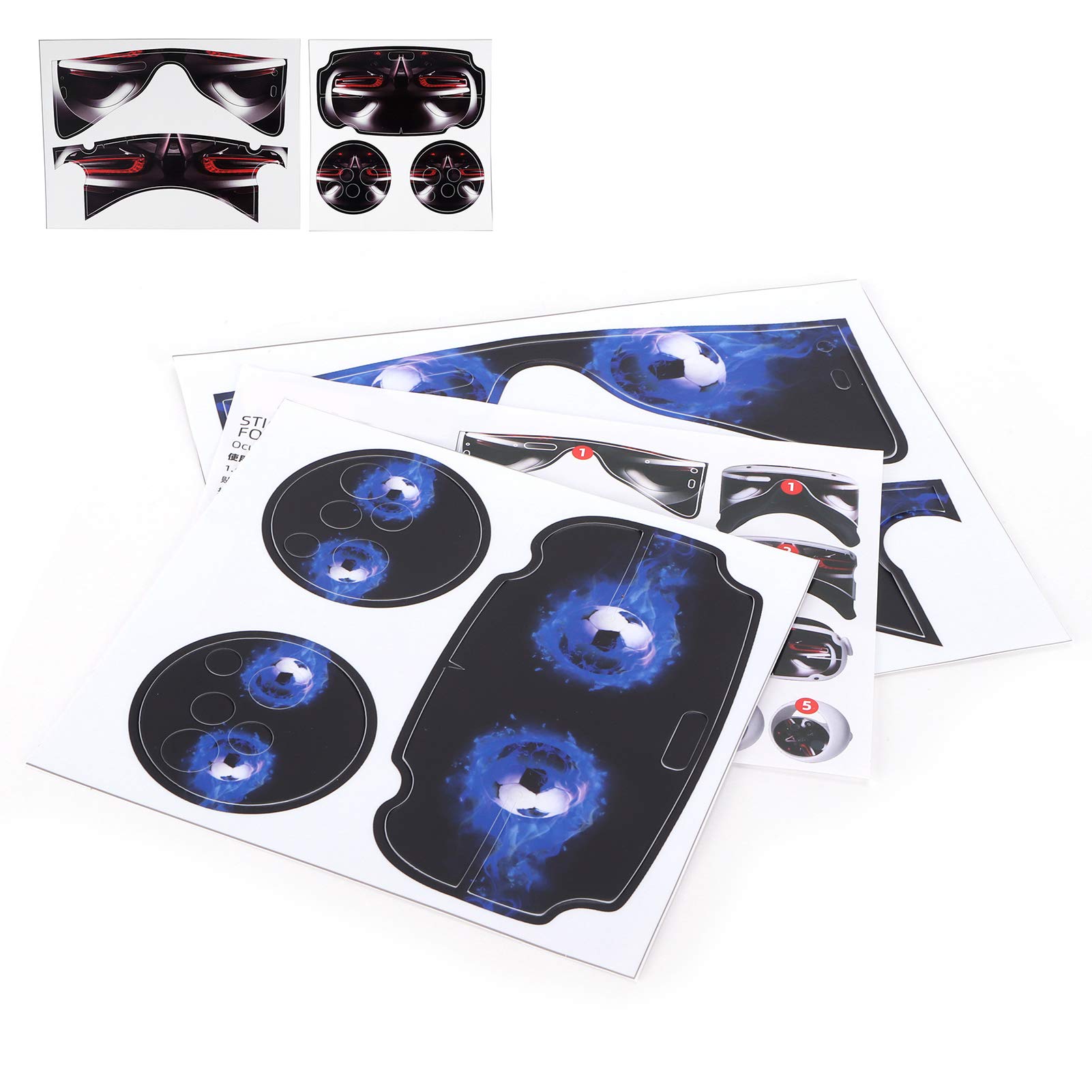 VR Headset and Controller Sticker, Durable PVC Skin Cover Set for Oculus 2 VR Glasses, Easy to Paste, Protects Your Equipment from Scratches(A)