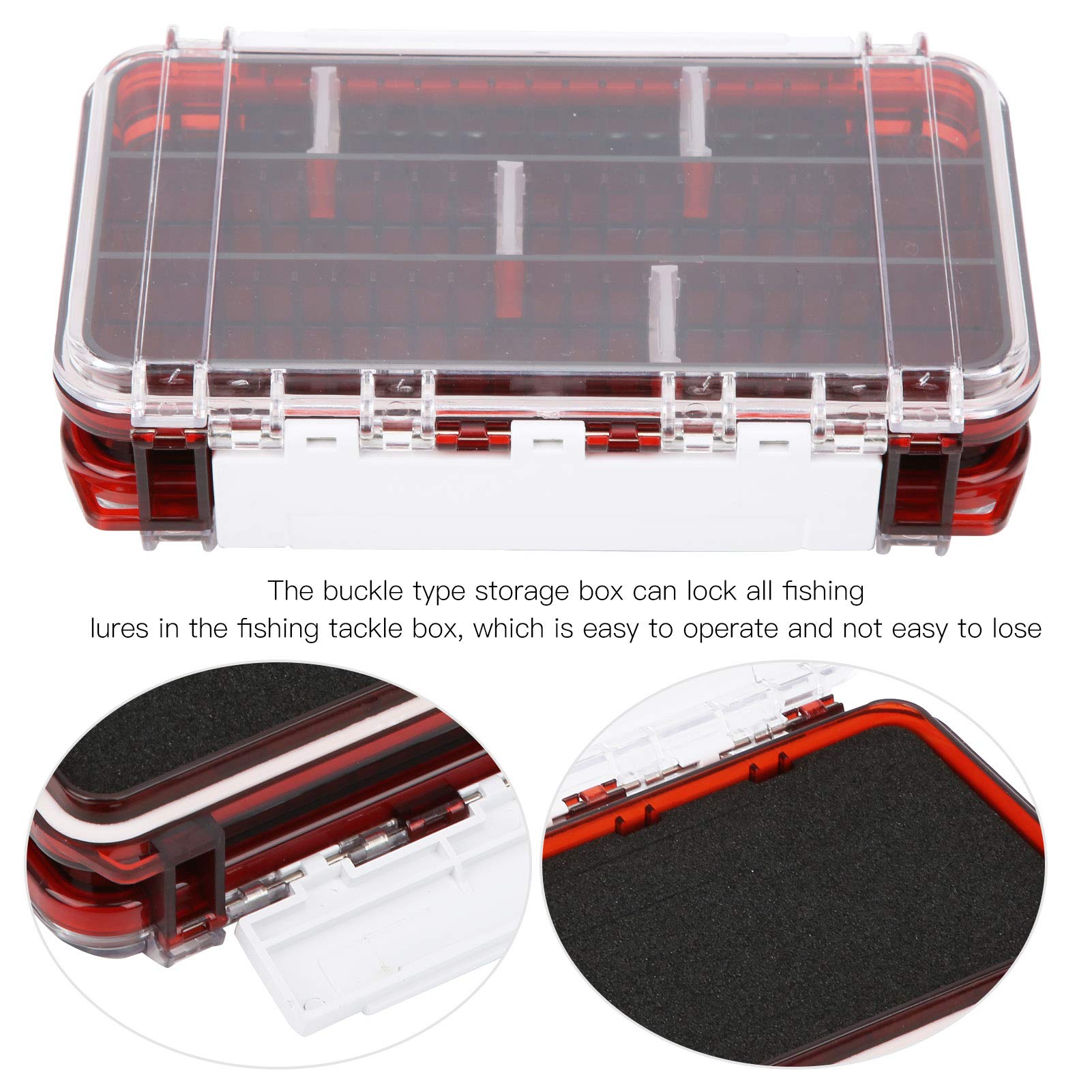 WNSC Lure Organizer, Fishing Accessories Bait Case, for Camping Traveling Outdoor(Transparent red)
