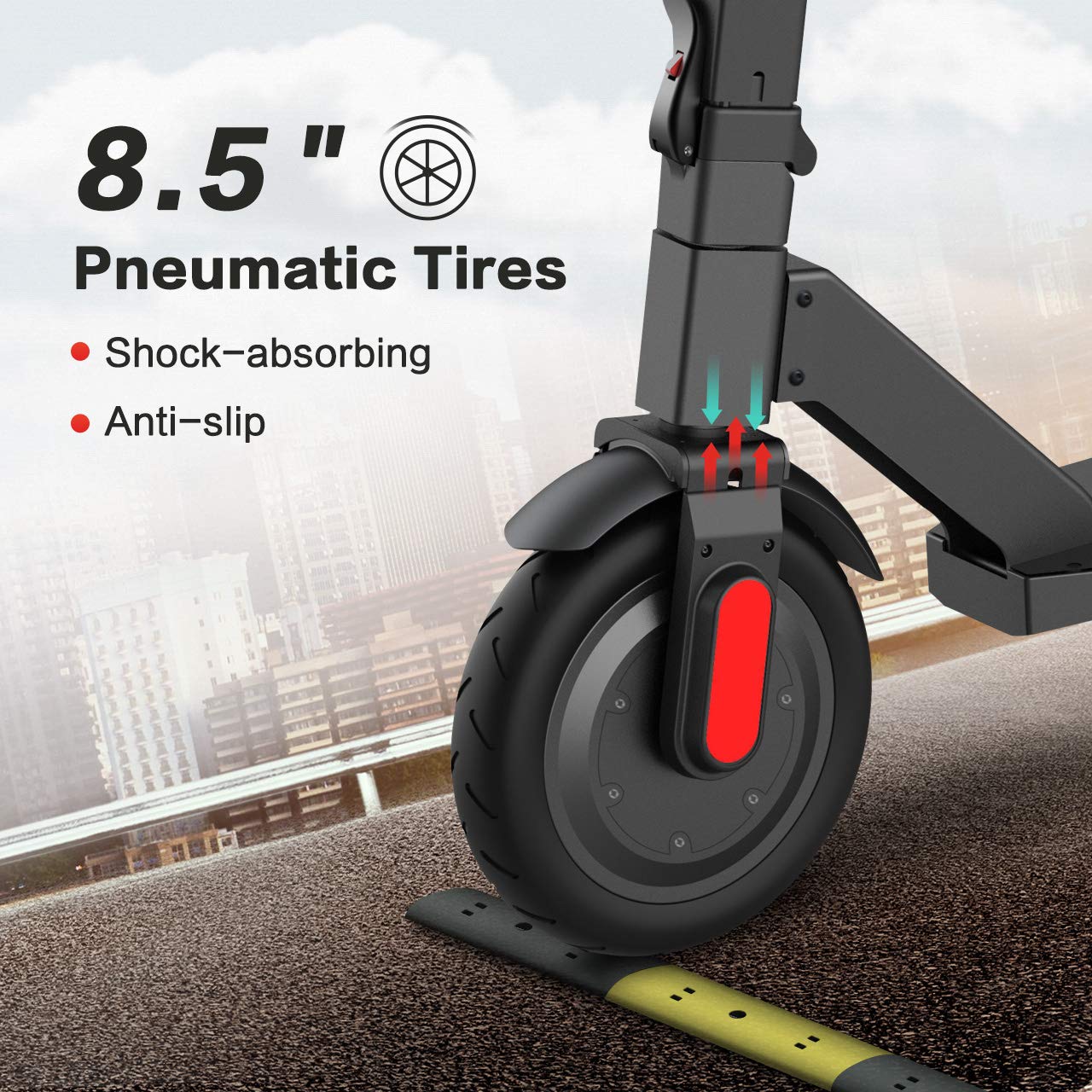 S5-II Electric Scooter, Portable and Folding E-Scooter, with 8.5" Pneumatic Tires, up to 10 Miles Long-Range Battery Electric Scooter for Adults, Upgraded Version