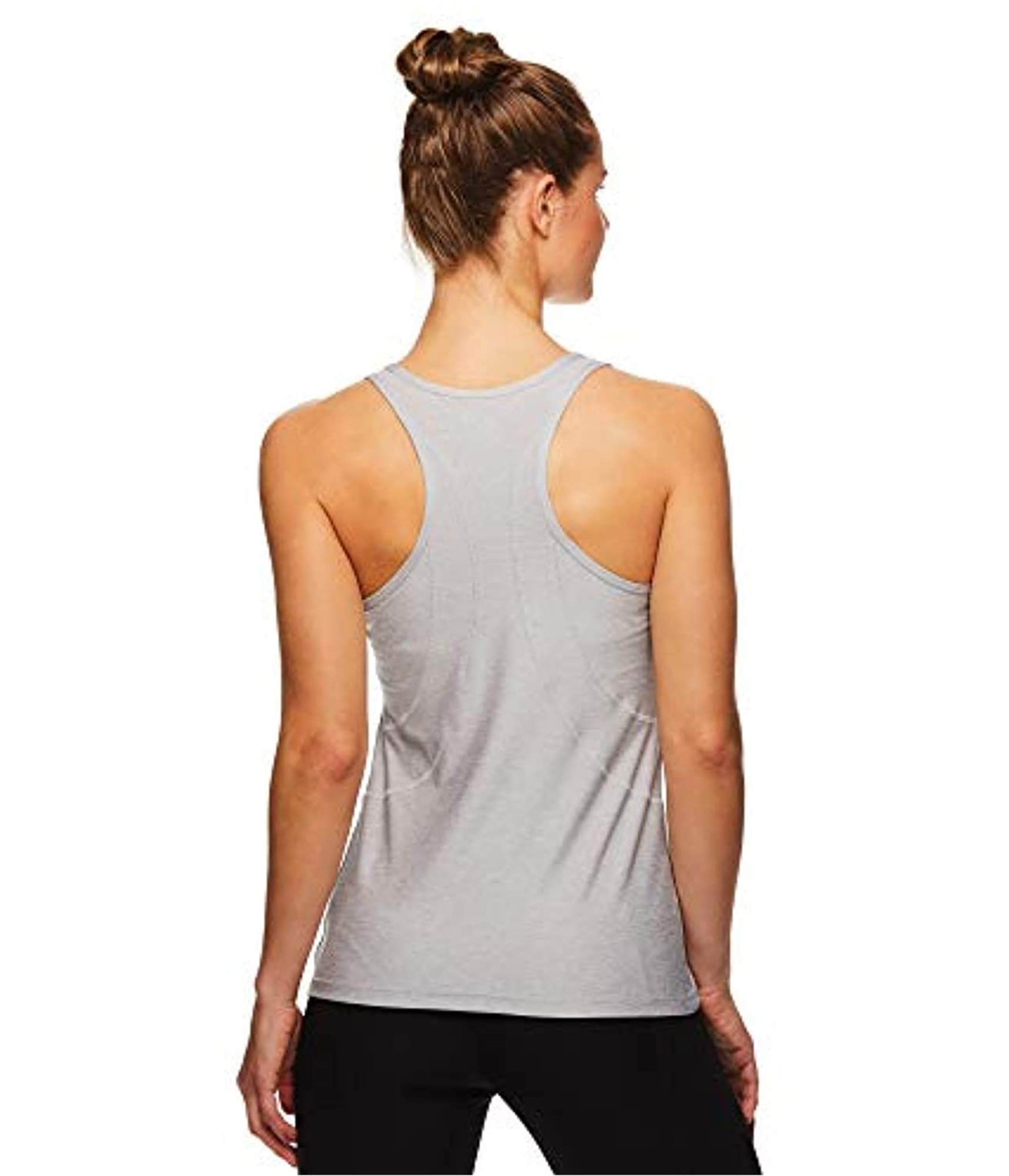 Reebok Womens Marled Jersey Racerback Tank Top, Grey, Small