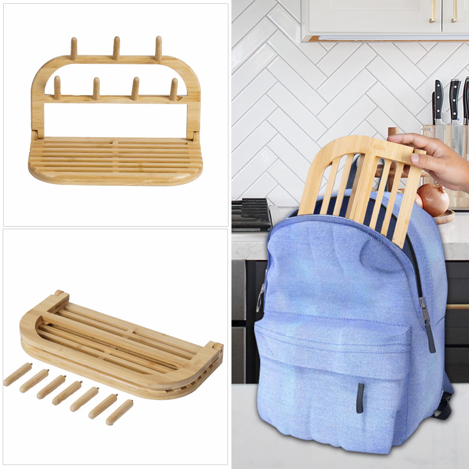 Tuehaeyi Baby Bottle Drying Rack Including Bottle Brush, Space Saving Bamboo Baby Bottle Rack Dryer, Portable Dryer Rack Organizer for Baby Bottles, Cups, Pacifiers Accessories, Gifts for Mom