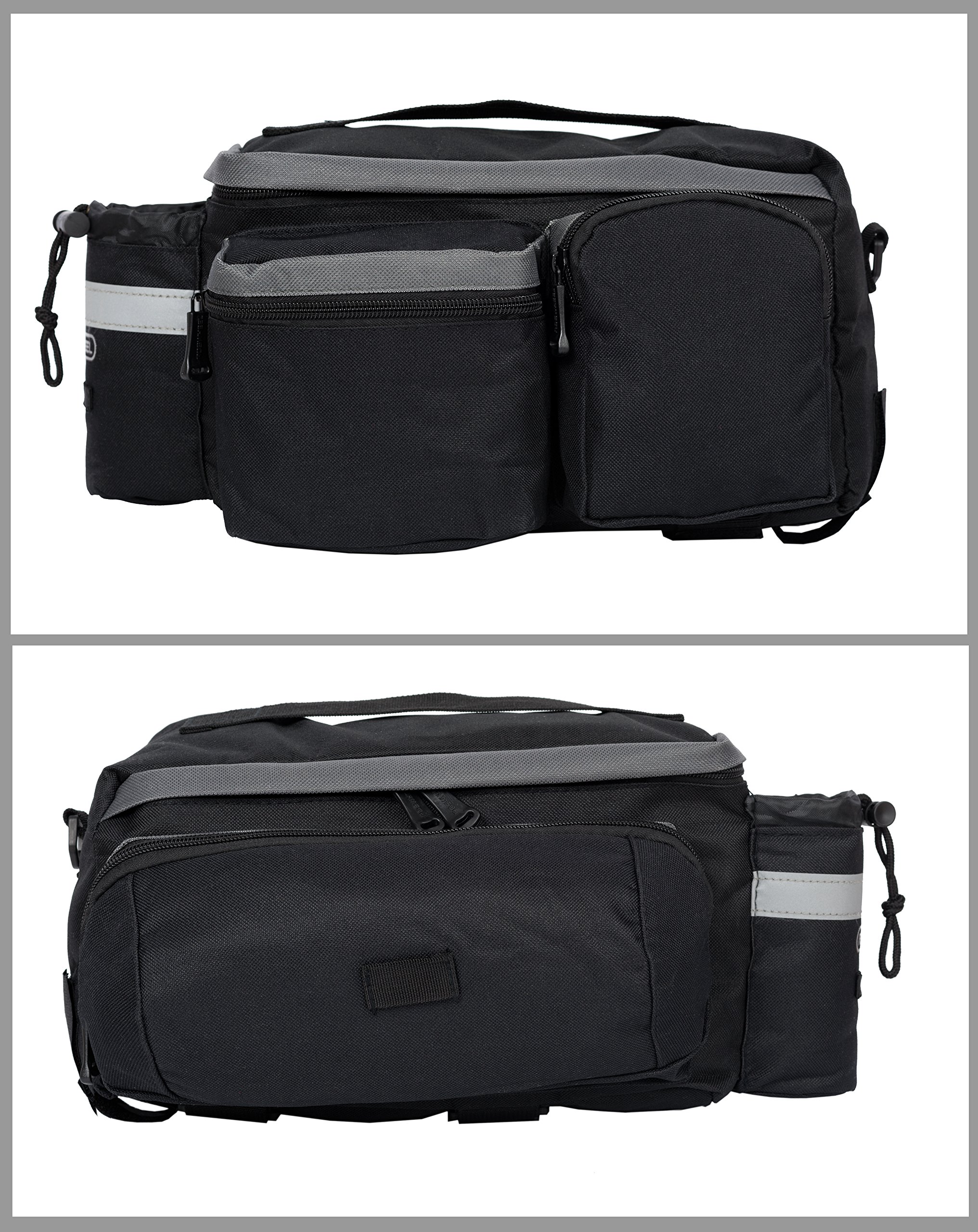 Roswheel 14024 Convertible Bike Bicycle Rear Rack Seat Pannier Trunk Bag with Cup Holder