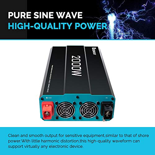 Renogy 3000W 12V Pure Sine Wave Inverter 3000 Watt Solar Power Battery Converter 12VDC to 120Vac ETL Listed
