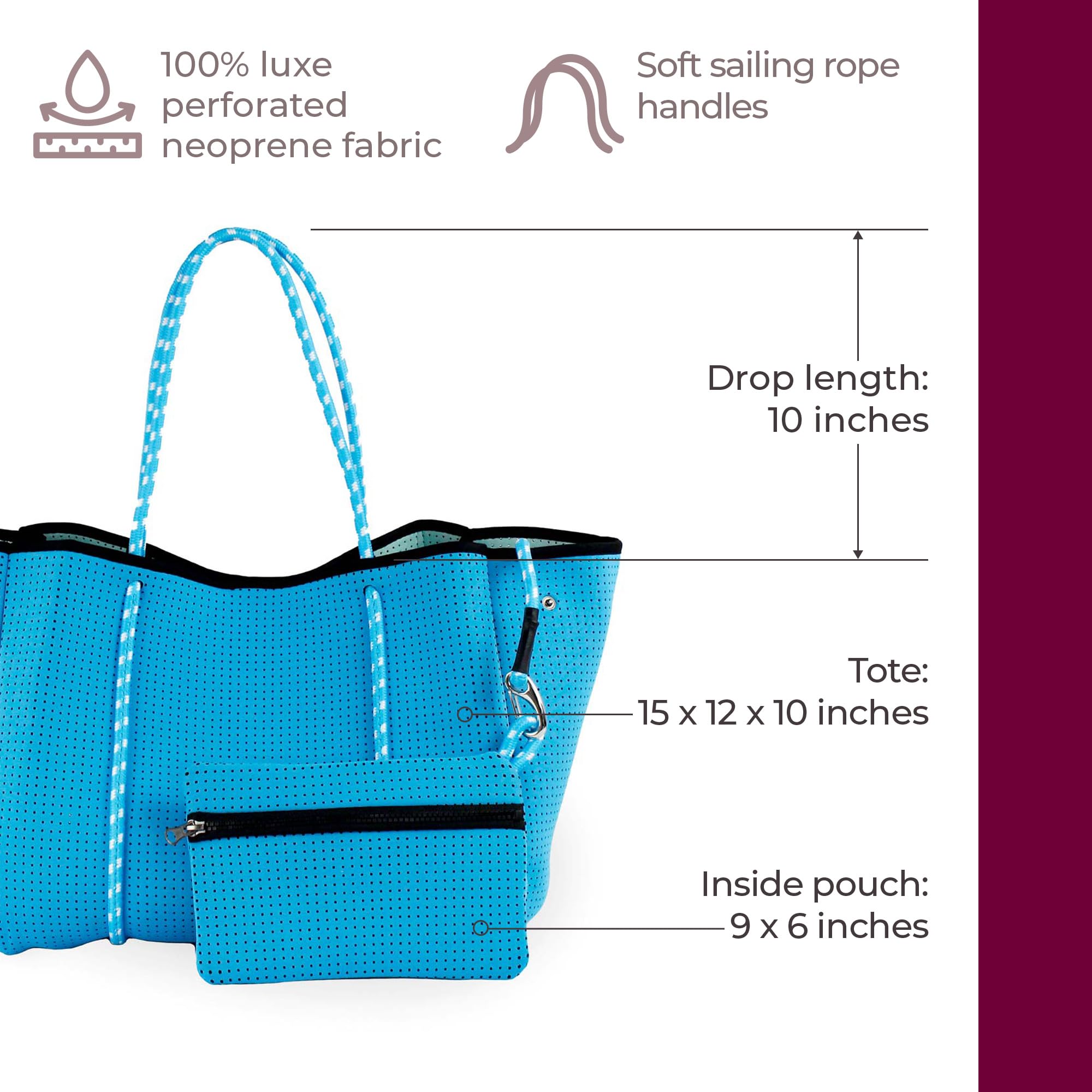 POPUPS Neoprene Large Tote Bags, Barbie - Lightweight and Water-Resistant Neoprene Bag