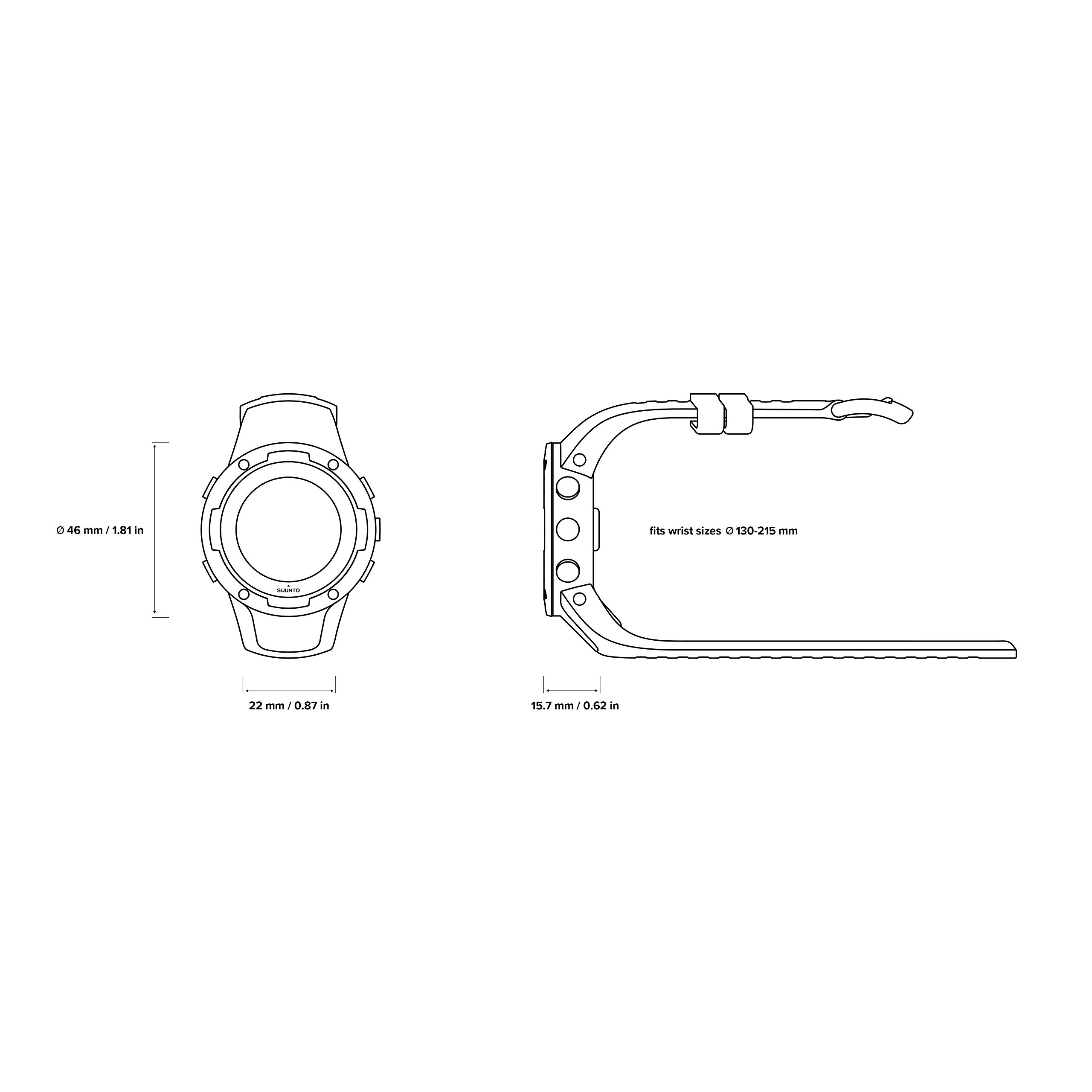 Suunto 5 Lightweight and Compact GPS Sports Watch with 24/7 Activity Tracking and Wrist-Based Heart Rate, All Black, One Size, Strap