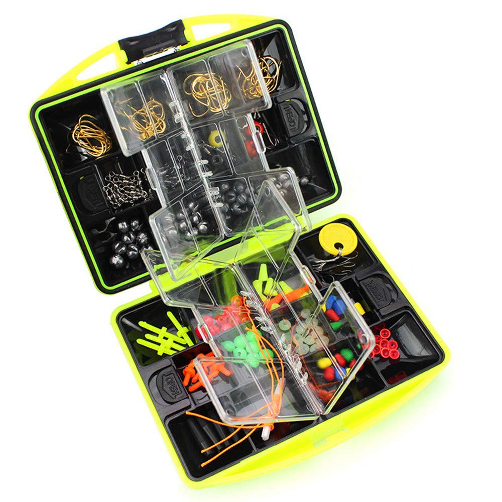 Zerlibeaful Kit Accessories Multifunctional Set Spoon Box Sinker Tools Hooks Tackle Fishing Fishing Mini Kit (Green, One Size)