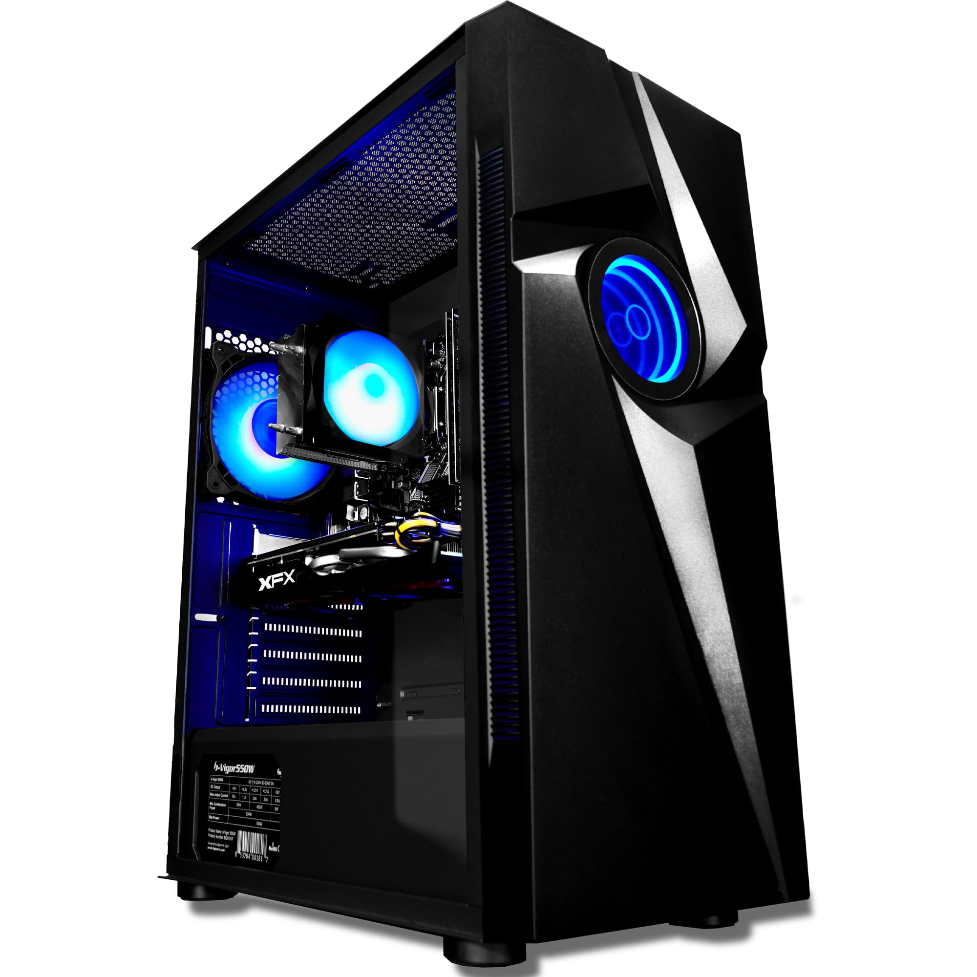 SAAV T102 Gaming PC Desktop Computer Tower Prebuilt with Intel Core i7 2.8GHz, 16GB RAM, GeForce GTX 1660 Super 6GB GDDR6, 1TB SSD, RGB Fans, WiFi 6, Bluetooth, Windows 10, Mouse & Keyboard - Black