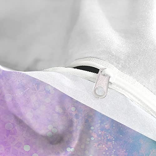Quilt Cover Full Size Purple Starry Sky 3D Bedding Sets Rainbow Duvet Cover Breathable Hypoallergenic Stain Wrinkle Resistant Microfiber with Zipper Closure,beding Set with 2 Pillowcase