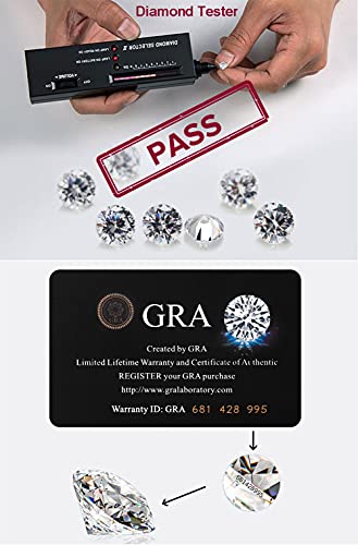 Voogueme 2.0 Carat Selection Six-Prong Solitaire Moissanite Engagement Wedding Anniversary Promise Rings in Solid Sterling Silver Ring for Women with Gift Box