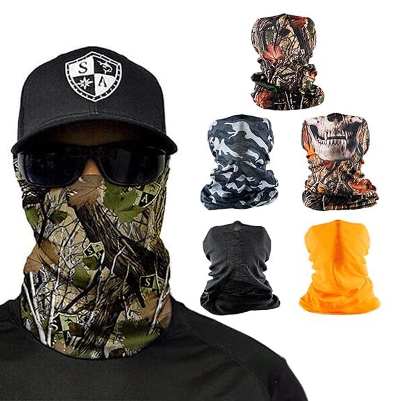 S A Company 5-Pack UV Face Shield | UV 30+ Multipurpose Neck Gaiter Balaclava for Adults