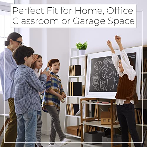 SKL Products Cork Board - 30" x 20" Large, Framed, White Bulletin Board for School, Home, Kitchen & Office Walls