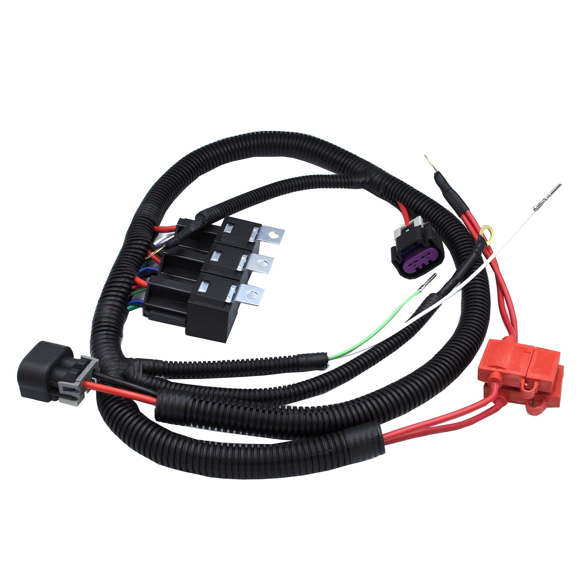 Woopeey Electric Dual Fan Upgrade Wiring Harness Fit for GM 1999β2006 ECU Control Electric Cooling Fan Wire Harness Kit Replace OE # 7L5533A226T