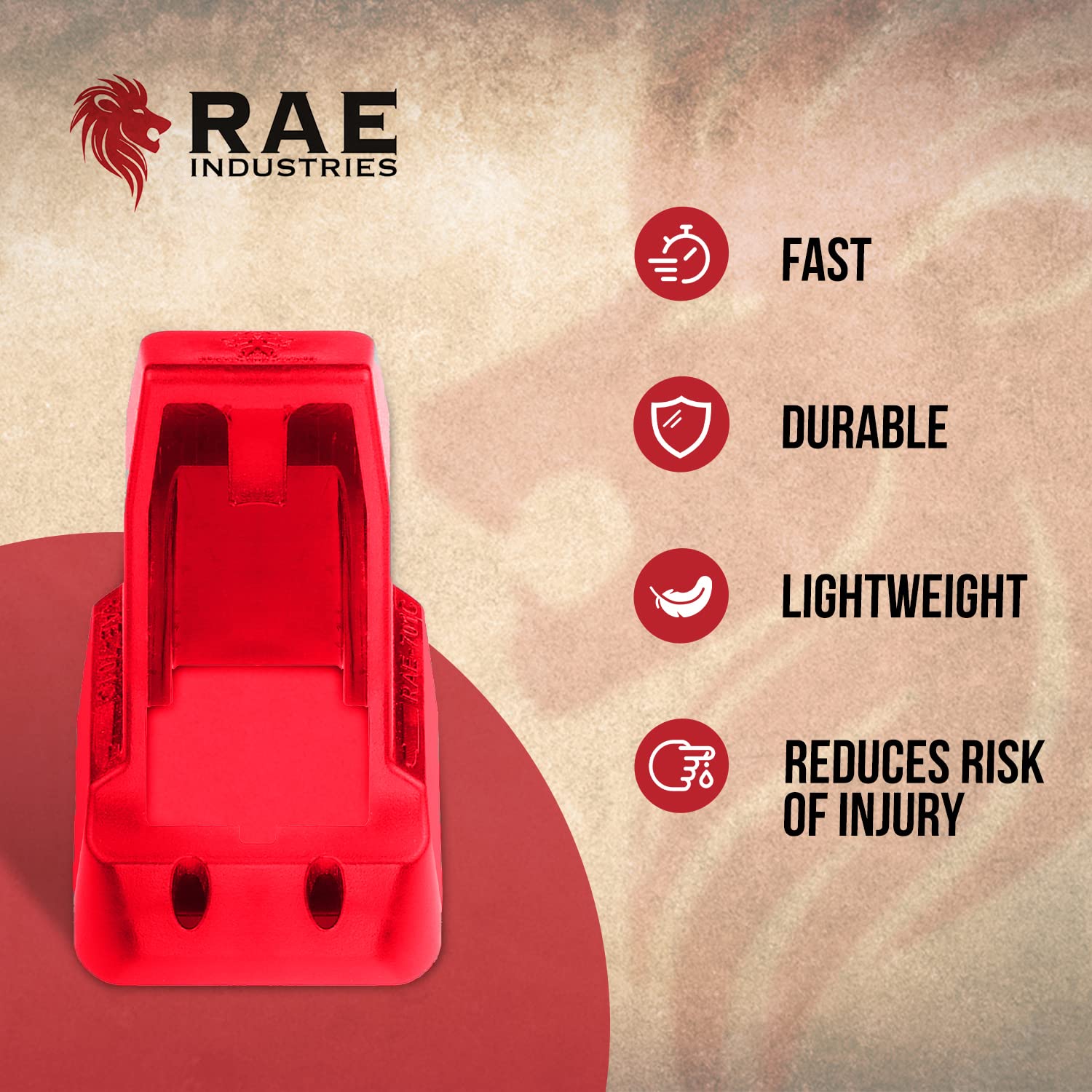RAEIND Universal Magazine Speedloaders for Double Stack Magazines with Different Calibers Including 32 auto, 9mm, 22TCM.357 SIG.380 ACP, 40 S&W speedloader, USA Made (Ruby)