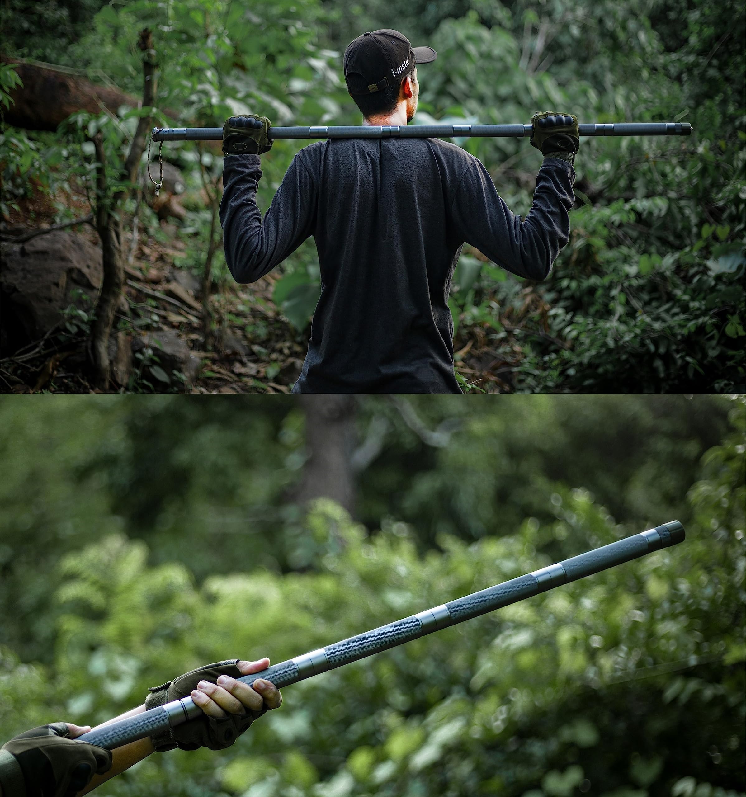Prime Adventure Hiking Stick Walking Staff - Outdoor Multitool Tactical Gear Trekking Pole Collapsible Retractable Premium 15 in 1 | 8 Tubes