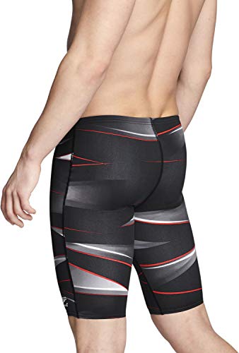 Speedo Men's Standard Swimsuit Jammer Endurance+ Printed Team Colors, Infinite Red, 36