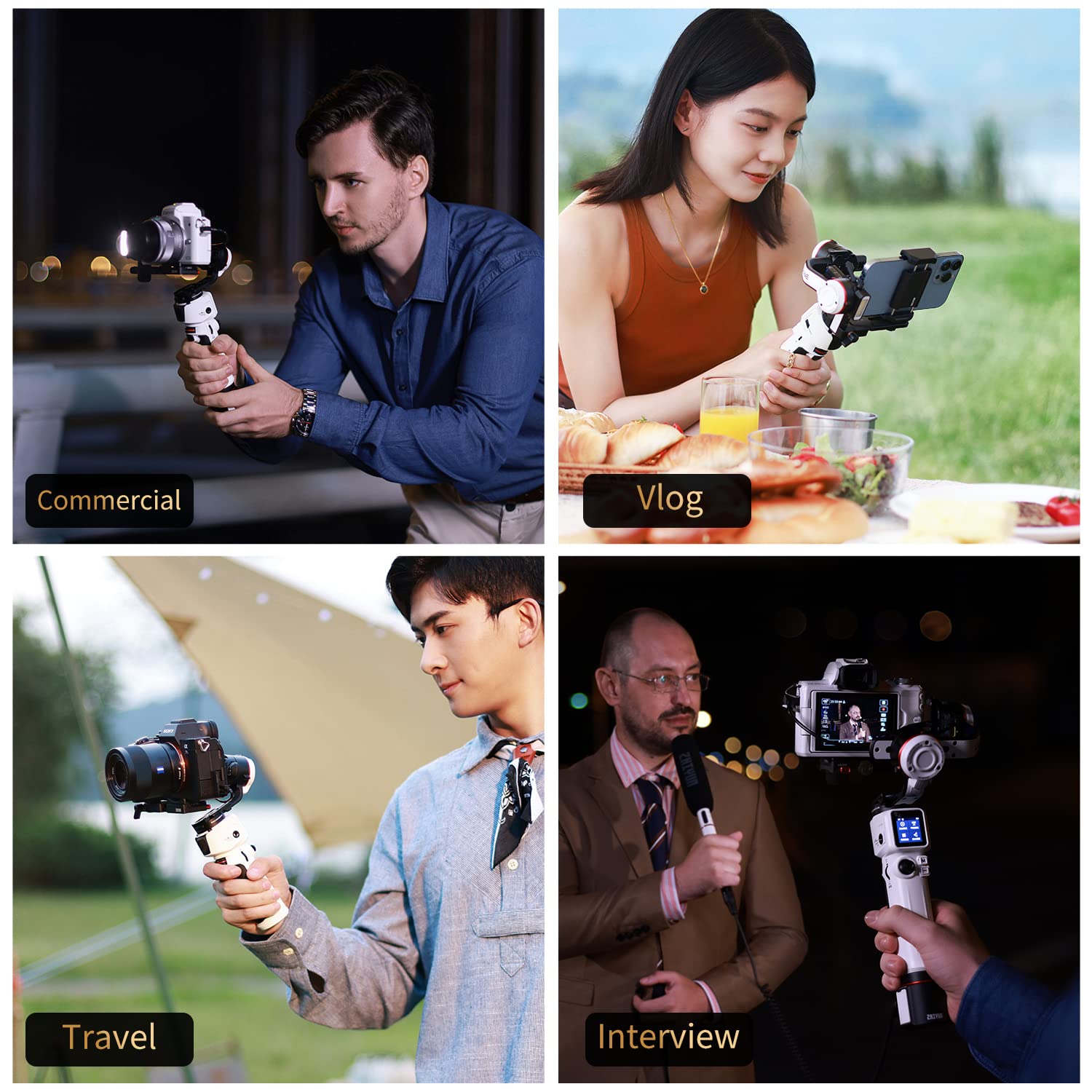 Zhiyun Crane M3 Combo Camera Stabilizer: 3-Axis Handheld Gimbal for DSLR Mirrorless Cameras & Action Camera, Compatible with Nikon, Sony, Canon, Panasonic, Fujifilm, Lightweight Design