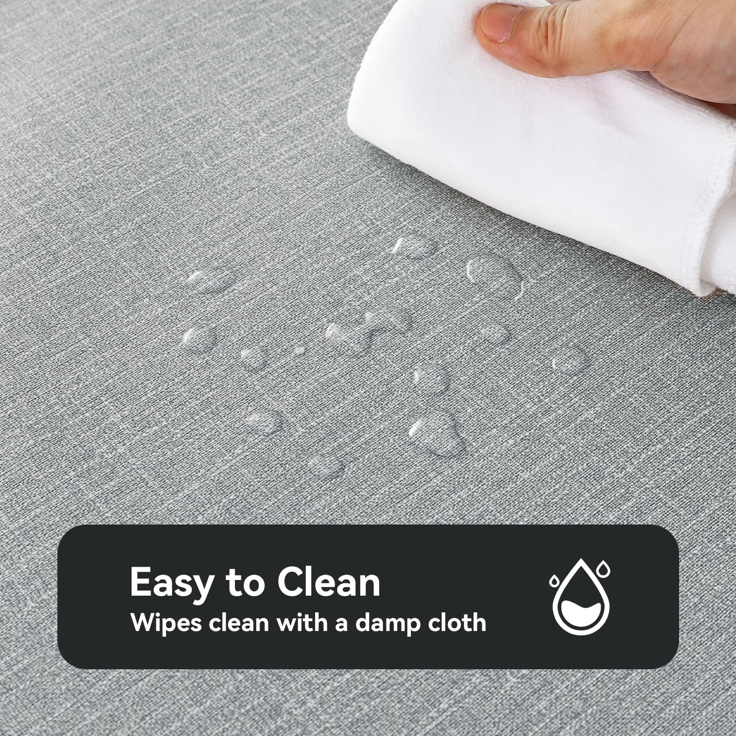 Romanstile 100% Waterproof PVC Tablecloth, Rectangle Oil Spill Proof Stain Resistant Vinyl Table Cloth, Wipe Clean Plastic Table Covers for Kitchen/Dining/Parties - 54 x 78 Inch, Light Grey