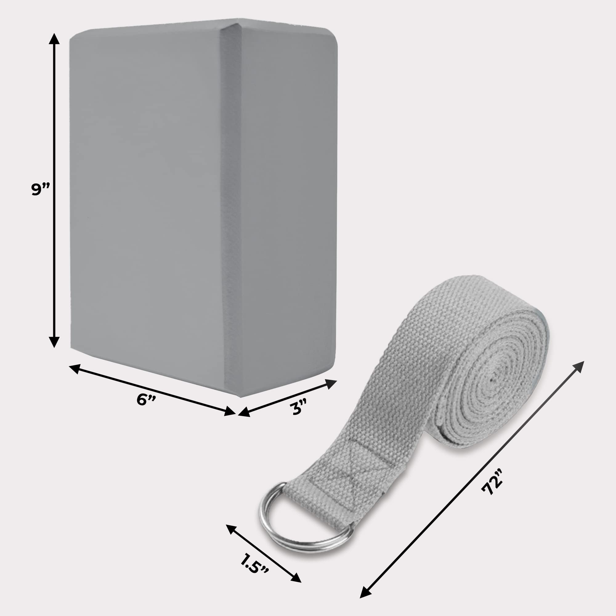 Yoga Blocks plus Strap (EVA foam blocks and polyester strap)