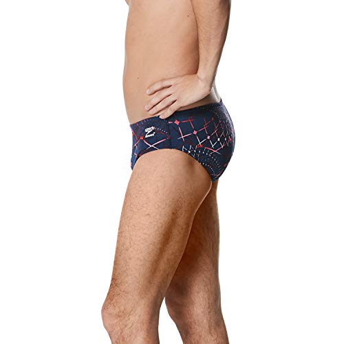 Speedo Men's Swimsuit Brief Endurance+ Printed Team Colors