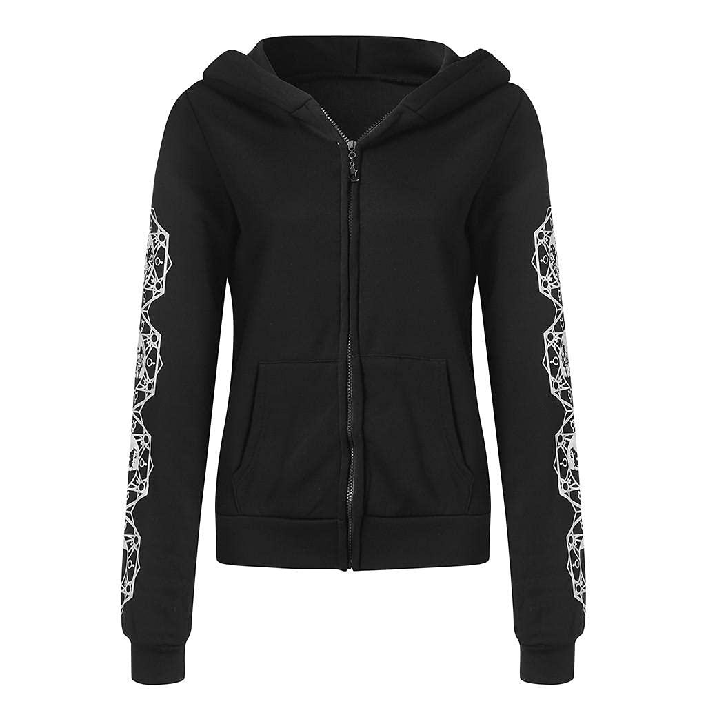 Women Juniors Gothic Punk Rock Long Sleeve Fleece Hoodie Sweatshirt Loose Hooded Pullover Sweaters Tops