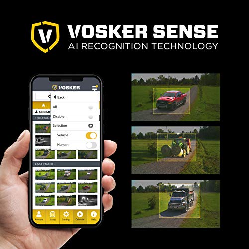 Vosker V200 | Cellular Security Camera | Built-in Solar Panel | LTE, Wireless, Weatherproof, No Wi-Fi Required | Motion Activated Outdoor Surveillance Cameras | Mobile Phone Notifications (V200-KIT)