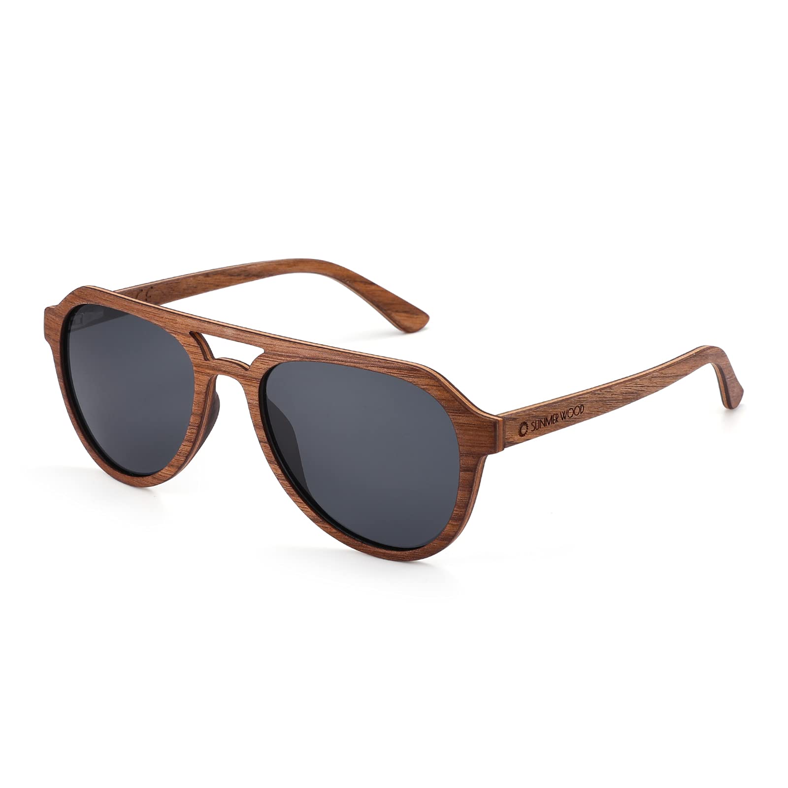 Wood Sunglasses for Men Women Wooden Polarized Sun Glasses with Spring Hinge UV Protection