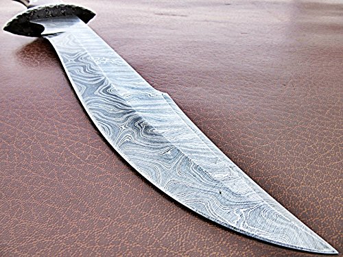 Poshland RG-57 Handmade Demascus Steel 15 Inches Bowie Knife - Beutifull Jute Micarta Handle with Demascus Guard & Bolster