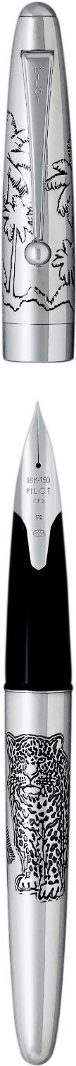 PILOT Namiki Sterling Collection Fountain Pen, Limited Edition Jaguar Design Barrel, Medium Nib (60688)