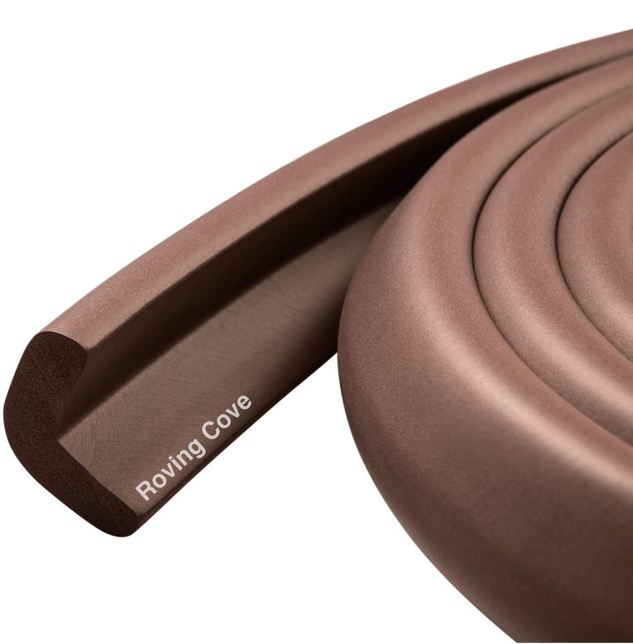 Roving Cove Slim-Fit Edge Protector for Baby Proofing (15ft Small Edge Only), Soft Rubber Foam, Furniture Edge Bumper Guard, 3M Adhesive, Onyx Black