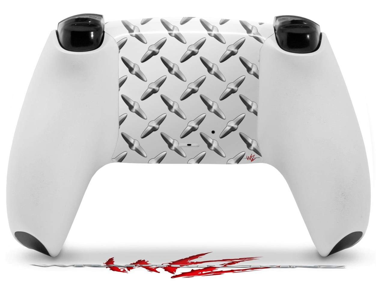 WraptorSkinz Skin Wrap compatible with Sony PS5 DualSense Controller Diamond Plate Metal (CONTROLLER NOT INCLUDED)