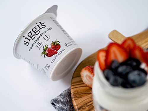 siggi's Icelandic Strained Nonfat Yogurt, Strawberry, 5.3 oz. Single Serve Cup – Thick, Protein-Rich Yogurt